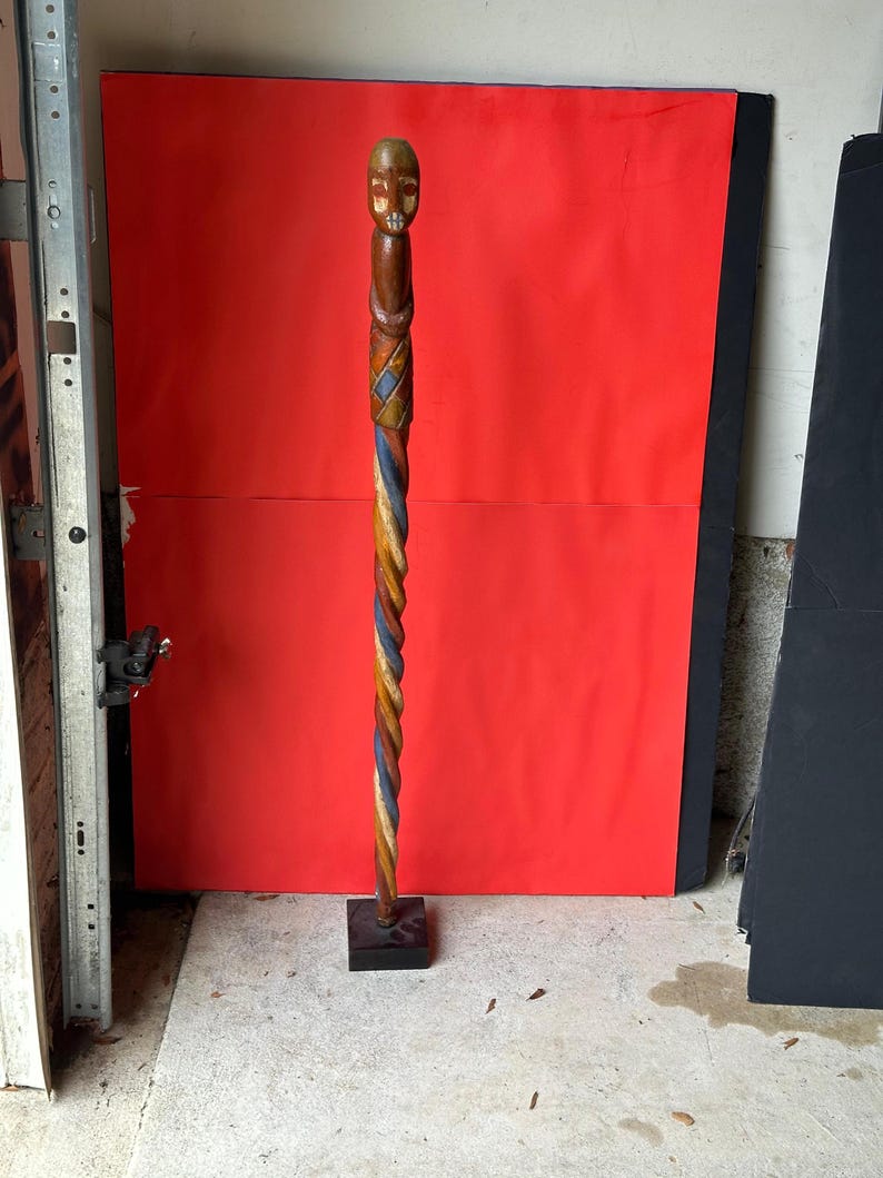 VINTAGE Liberia Dan / Mano Ceremonial Staff – Twisted Figure on Stand ...