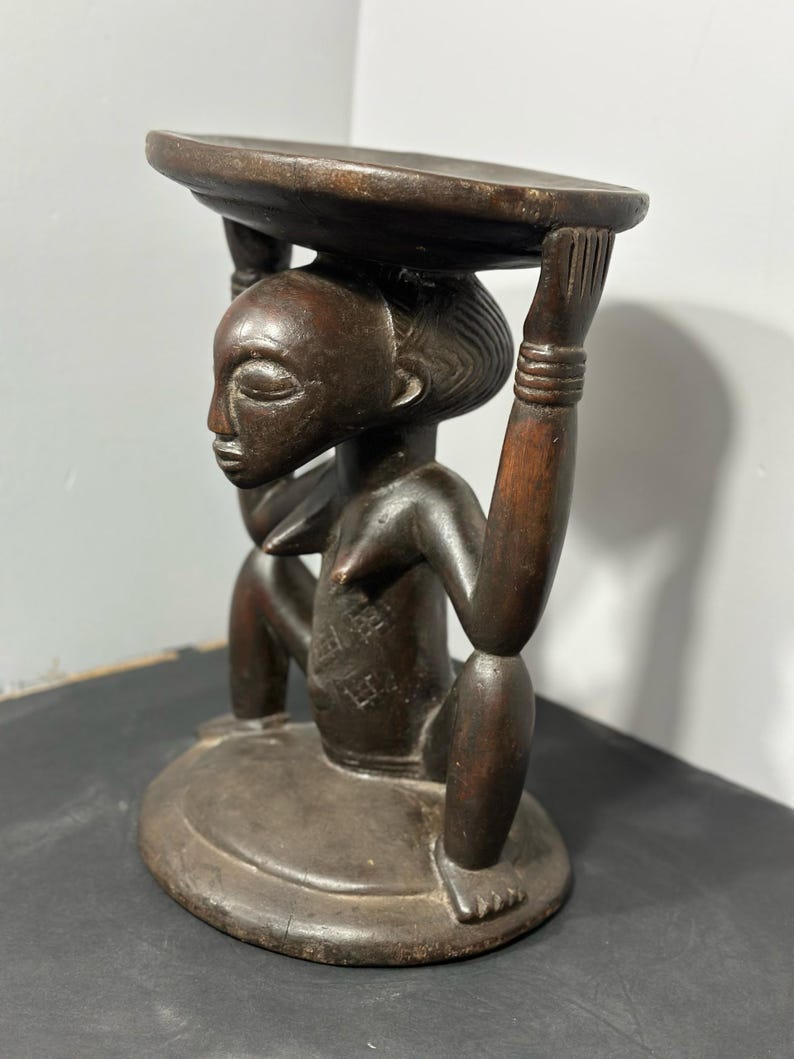 Authentic African Luba/hemba Caryatid Stool From DR Congo - 14 Inches ...