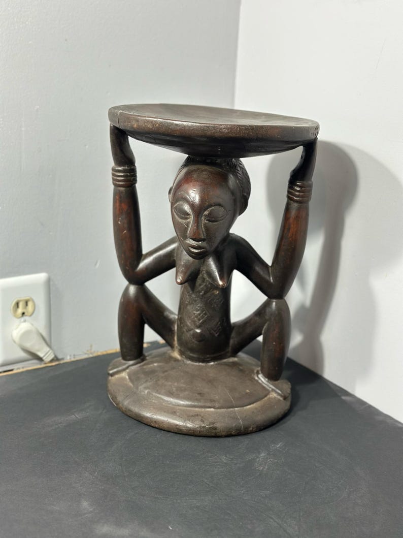 Authentic African Luba/hemba Caryatid Stool From DR Congo - 14 Inches ...
