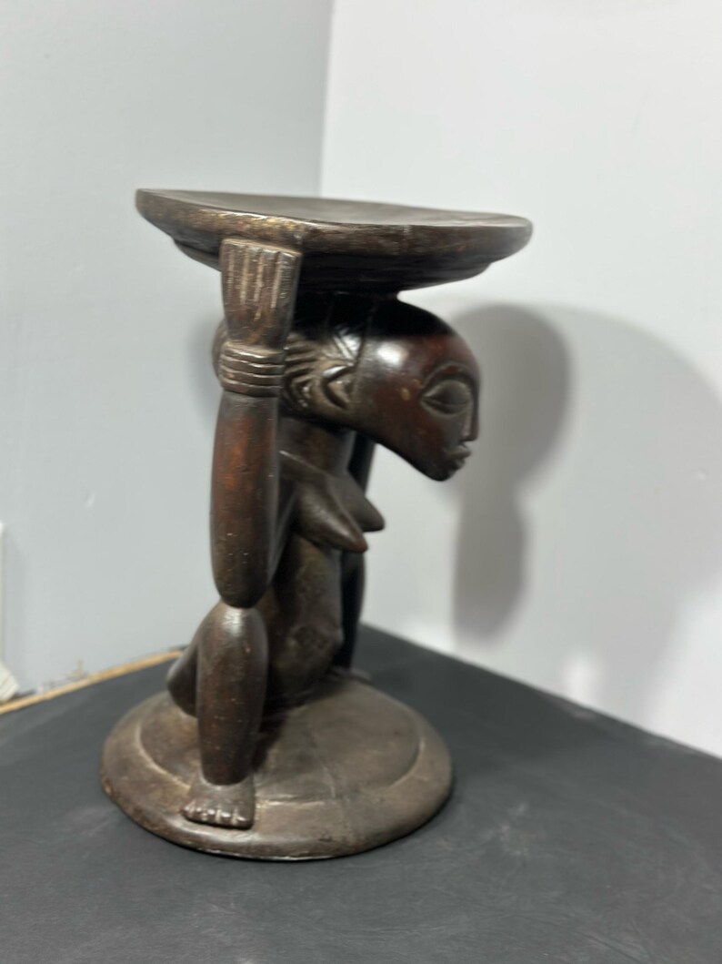Authentic African Luba/hemba Caryatid Stool From DR Congo - 14 Inches ...