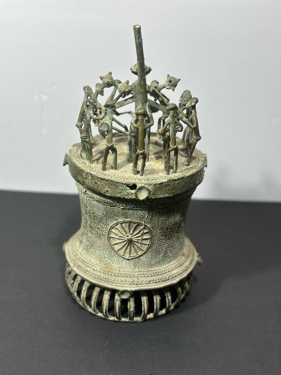 Vintage Unique Cast Bronze Gold Dust Vessel Kuduo Ashanti Tribe Ghana ...