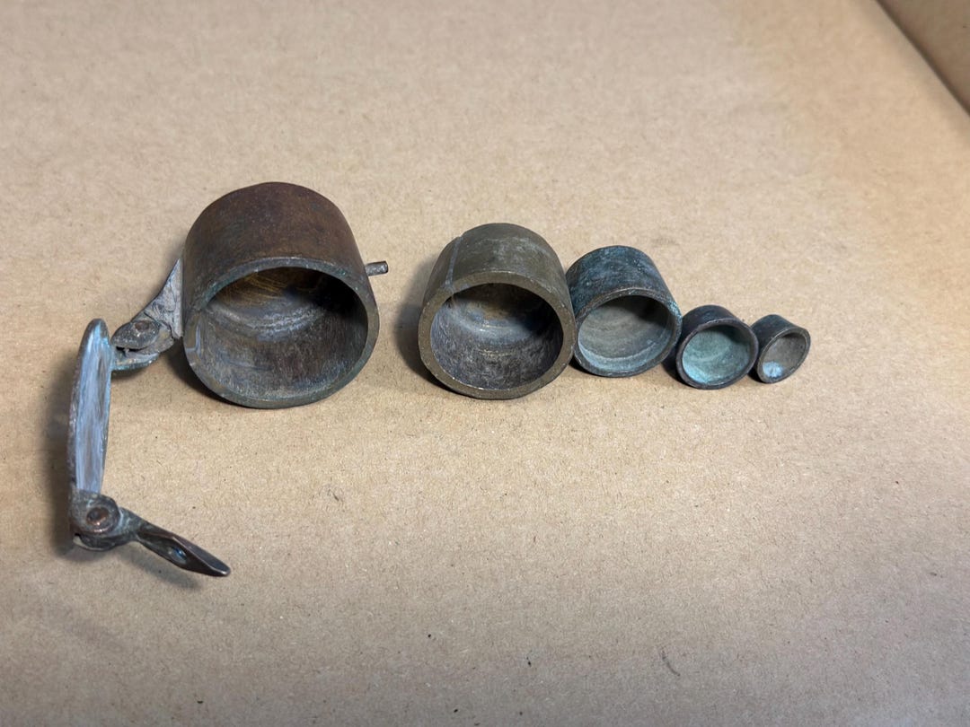 Vintage Bronze 5-piece Scale Nesting Cups - Apothecary Graduated ...