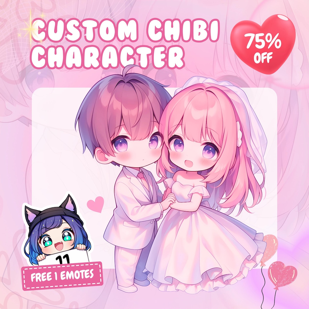 Custom Chibi Character | Custom Couple Chibi | Chibi Character | Couple ...
