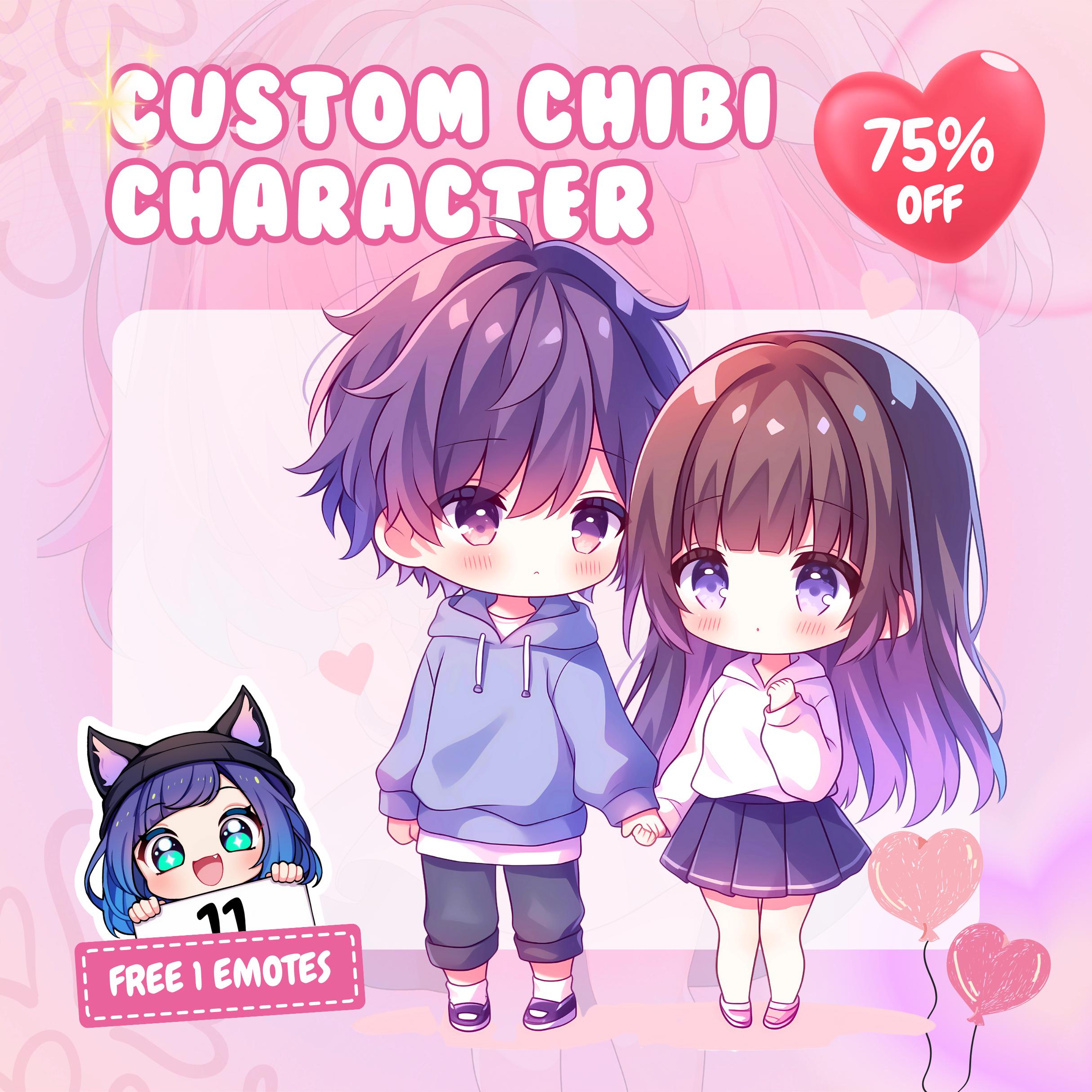Custom Chibi Character | Custom Couple Chibi | Chibi Character | Couple ...