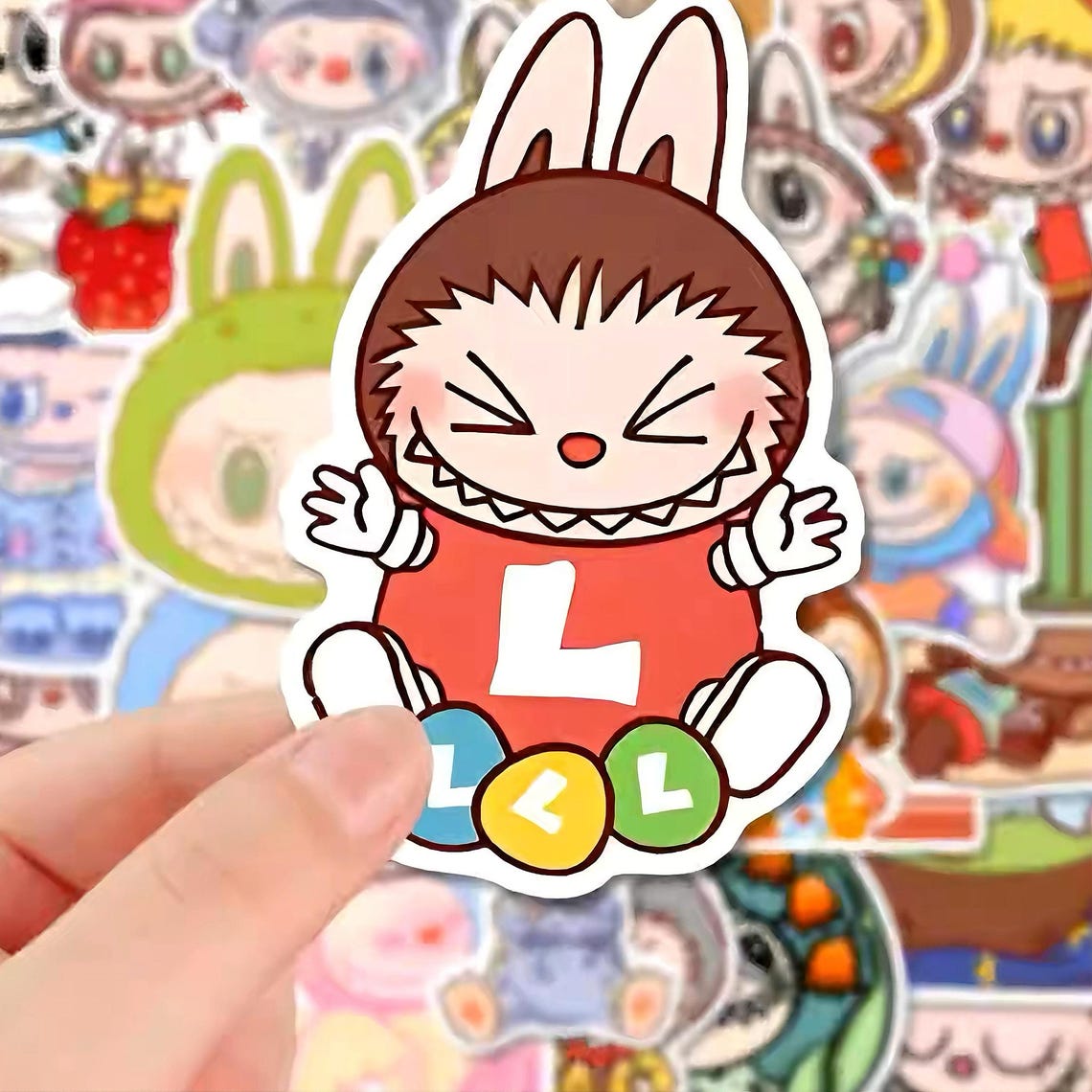Random 5-pack Labubu Stickers Cute Cartoon DIY Decorations for Journals ...