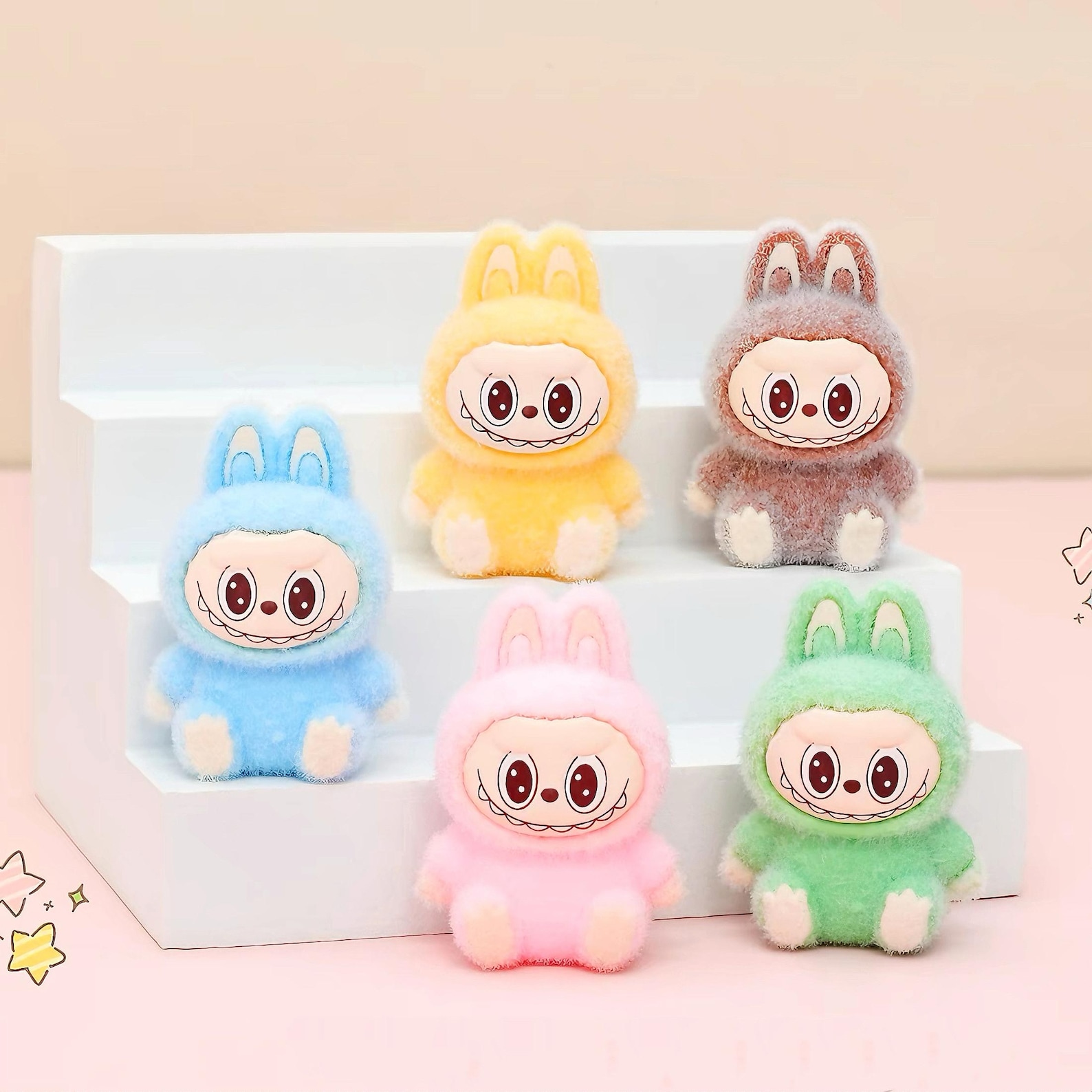 Random 1 Pc - LABUBU 4cm Fleece Mini Figurine - Desk Decoration ...