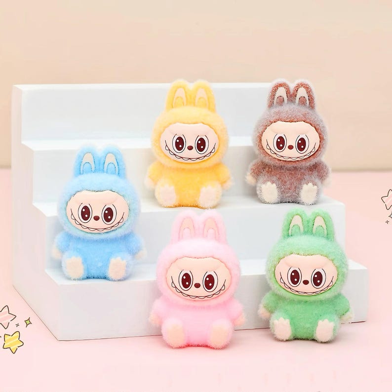 Random 1 Pc - LABUBU 4cm Fleece Mini Figurine - Desk Decoration ...