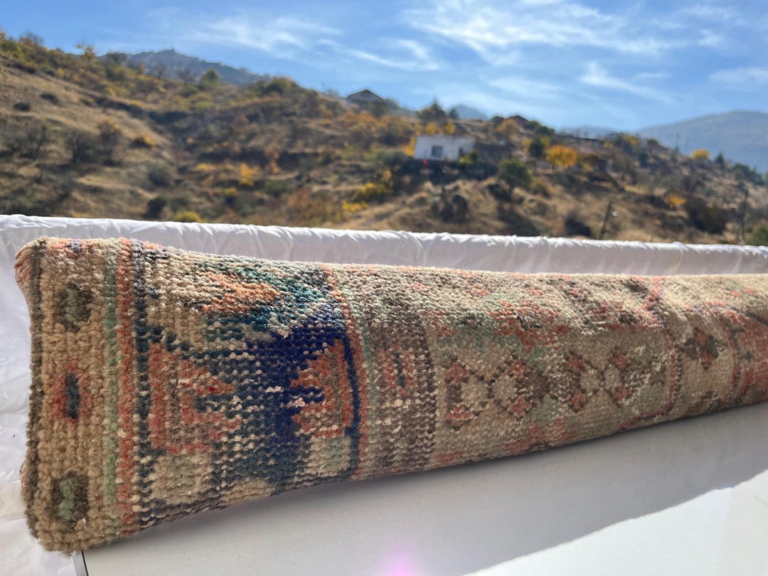 Vintage Turkish Rug Lumbar Pillow Cover, Handmade Wool 8x48 - Etsy