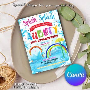 Splash Pad Party Invitation, Download Splash Party Invitation, Splish ...
