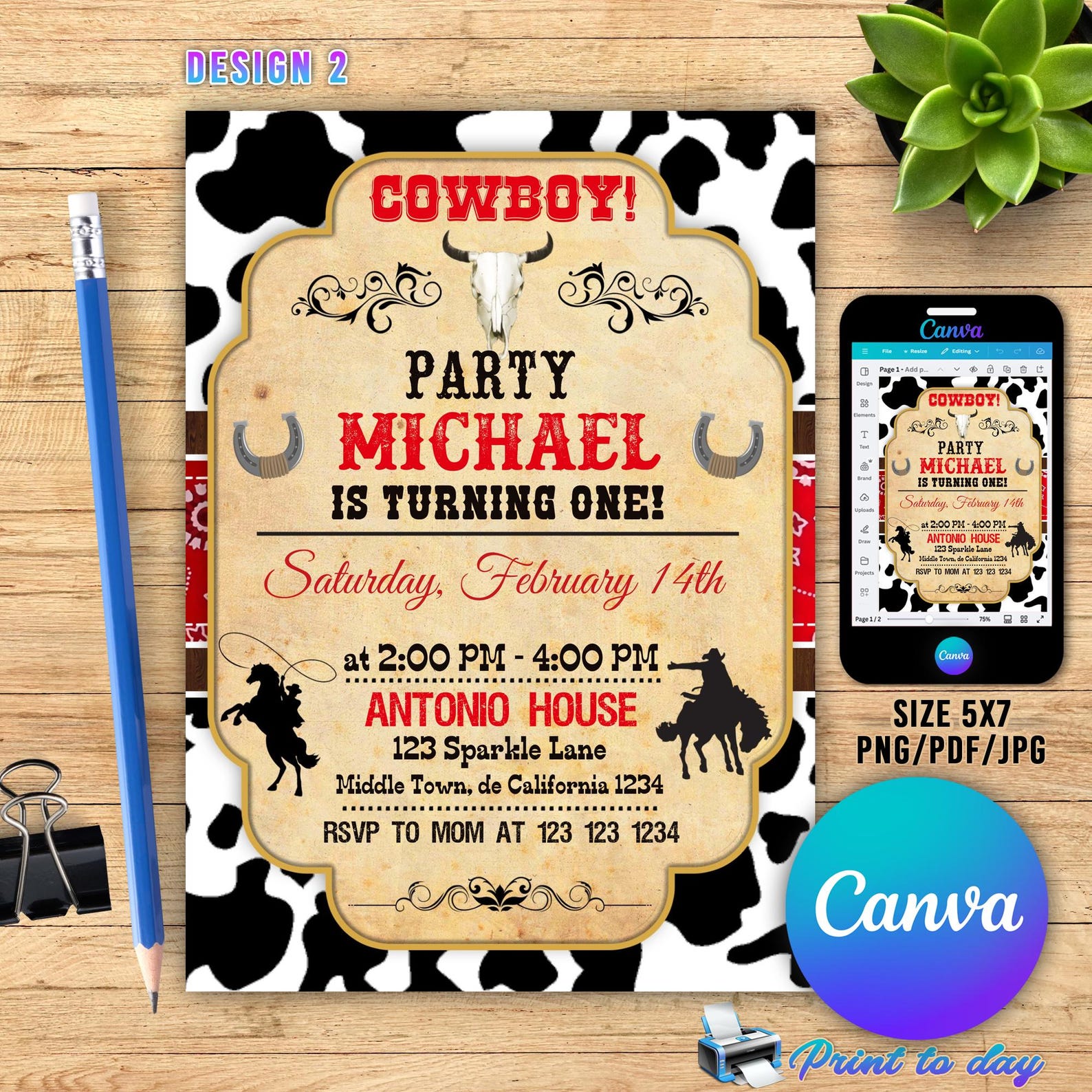Cowboy Birthday Party Invitation Template, Country Western Party ...