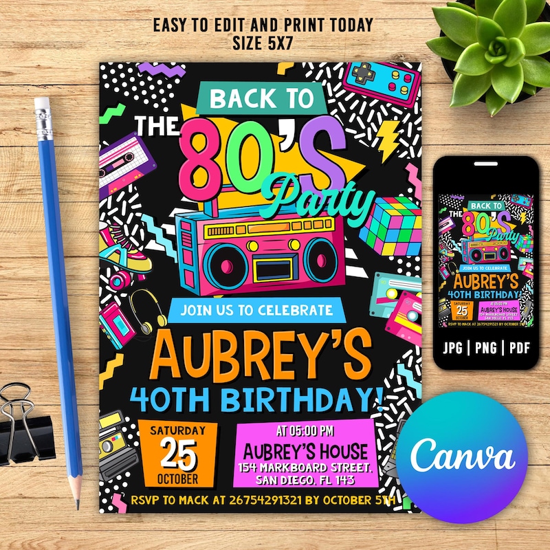 Birthday Invitation 1986 - Etsy UK