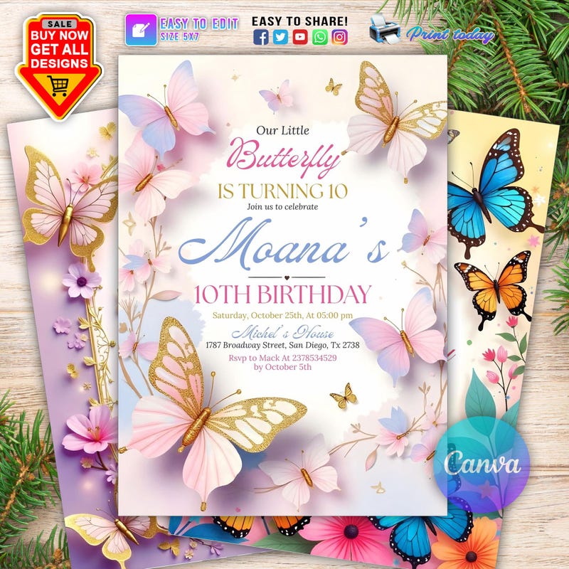 Butterfly Birthday - Etsy