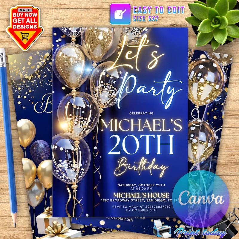 Blue Virgo Invitation - Etsy