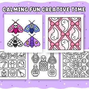 Spooky Patterns Coloring Book | 50 Bold and Easy Halloween Coloring ...