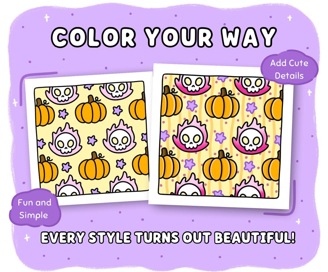 Spooky Patterns Coloring Book | 50 Bold and Easy Halloween Coloring ...