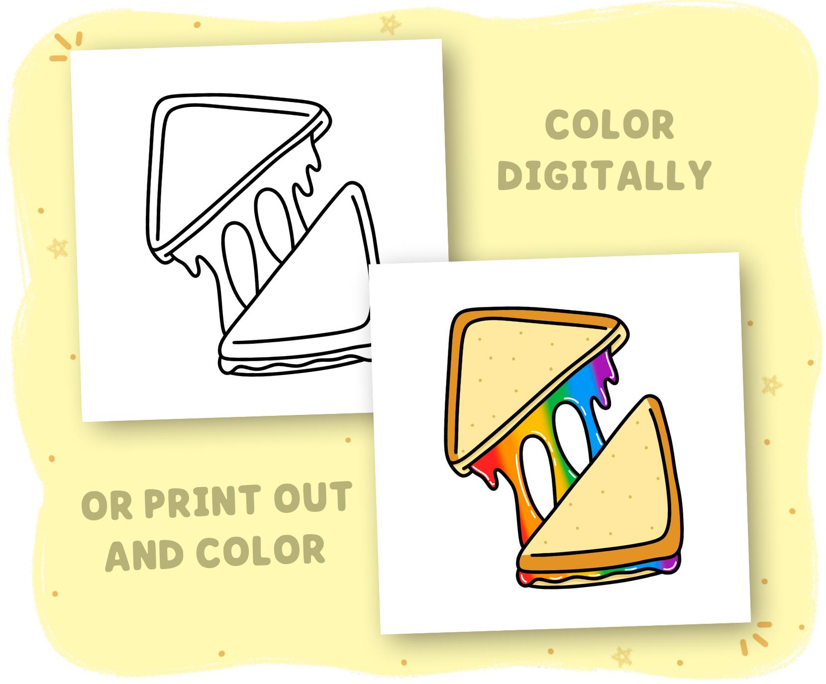 Cute Snacks Coloring Pages, 50 Bold and Easy Designs to Color, Fun ...