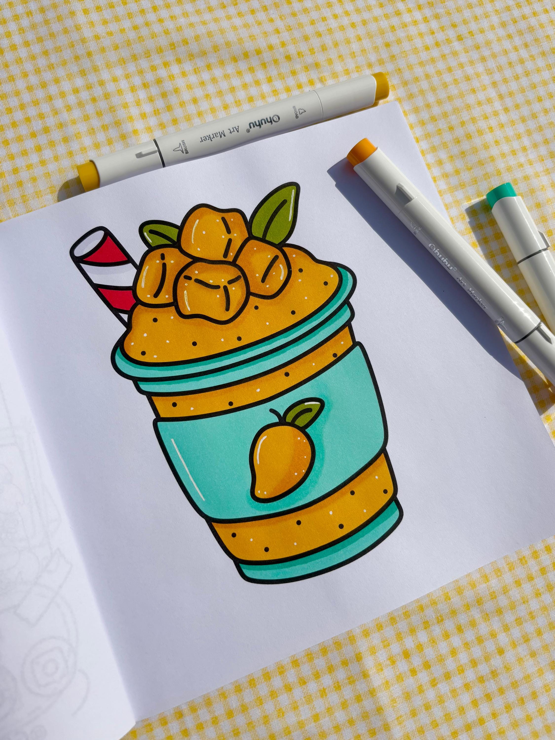 Cute Snacks Coloring Pages, 50 Bold and Easy Designs to Color, Fun ...