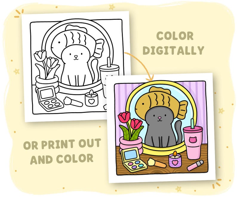Cat Days Coloring Book, Cute and Relaxing Scenes for Cat Lovers ...