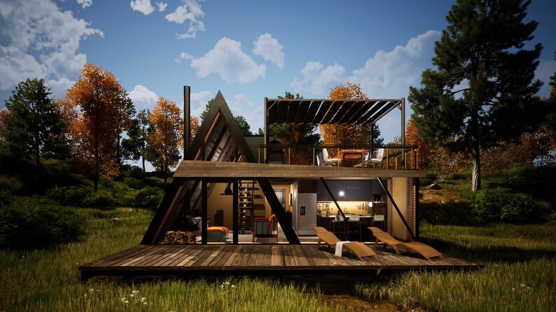 A Frame House, Modern House, Farm House, Architectural Plans - 29' X 32 ...