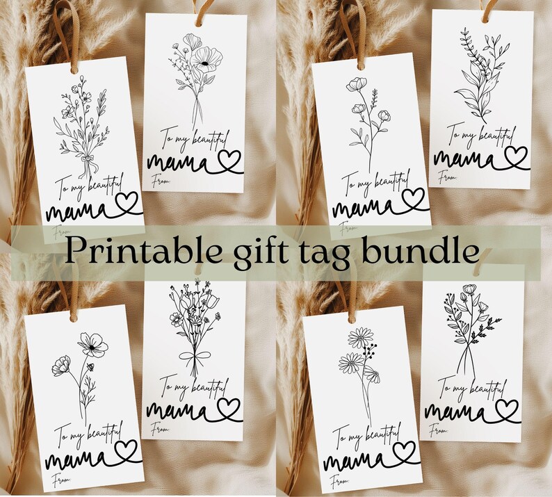 Mother's Day Floral Gift Tag Bundle (digital Download) - Etsy