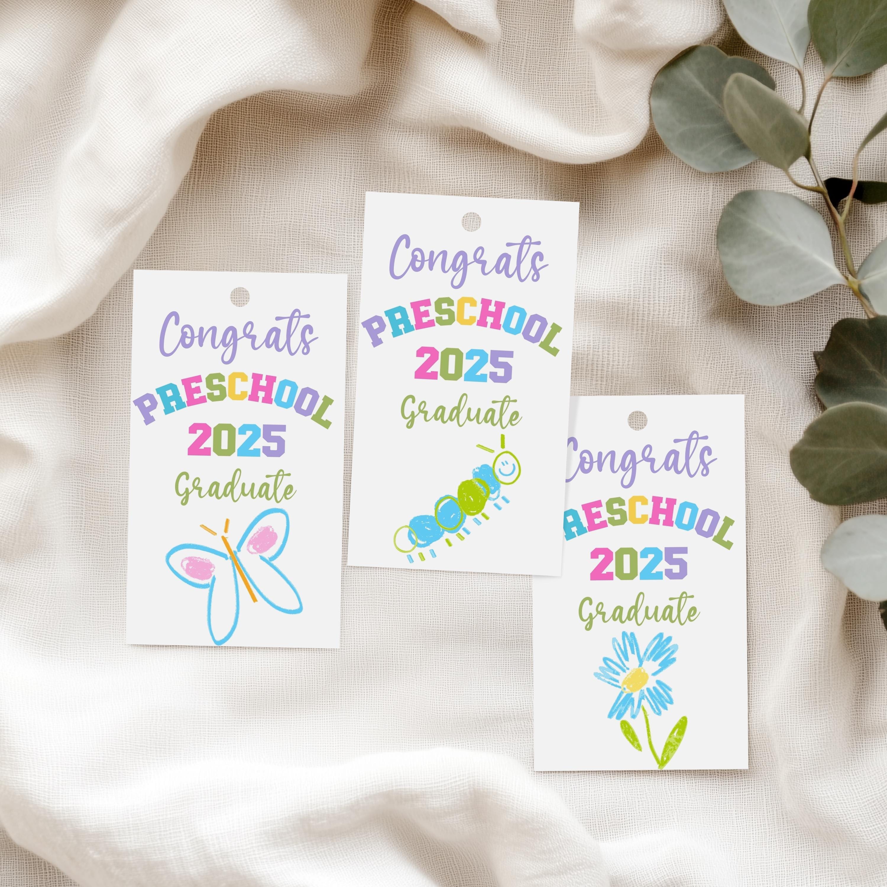 Preschool Graduation Gift Tag Bundle, Kindergarten Graduate Gift Labels ...