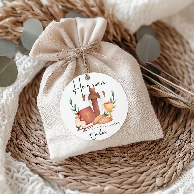 Jesus Easter Gift Tag Bundle, Easter Basket Tags, Printable Christian ...