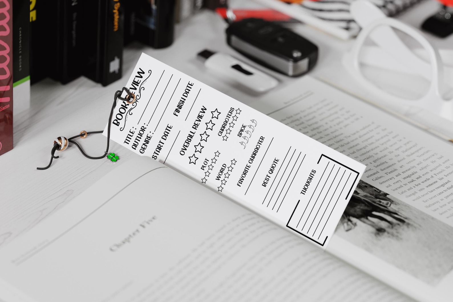 Book Review Bookmark PNG, Printable Bookmark , Book Lover Gift Idea ...