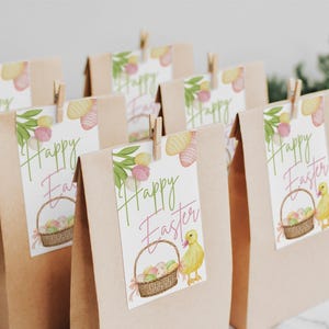 Happy Easter Gift Tag Bundle, Easter Basket Tags, Printable Cute Labels ...