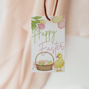 Happy Easter Gift Tag Bundle, Easter Basket Tags, Printable Cute Labels ...