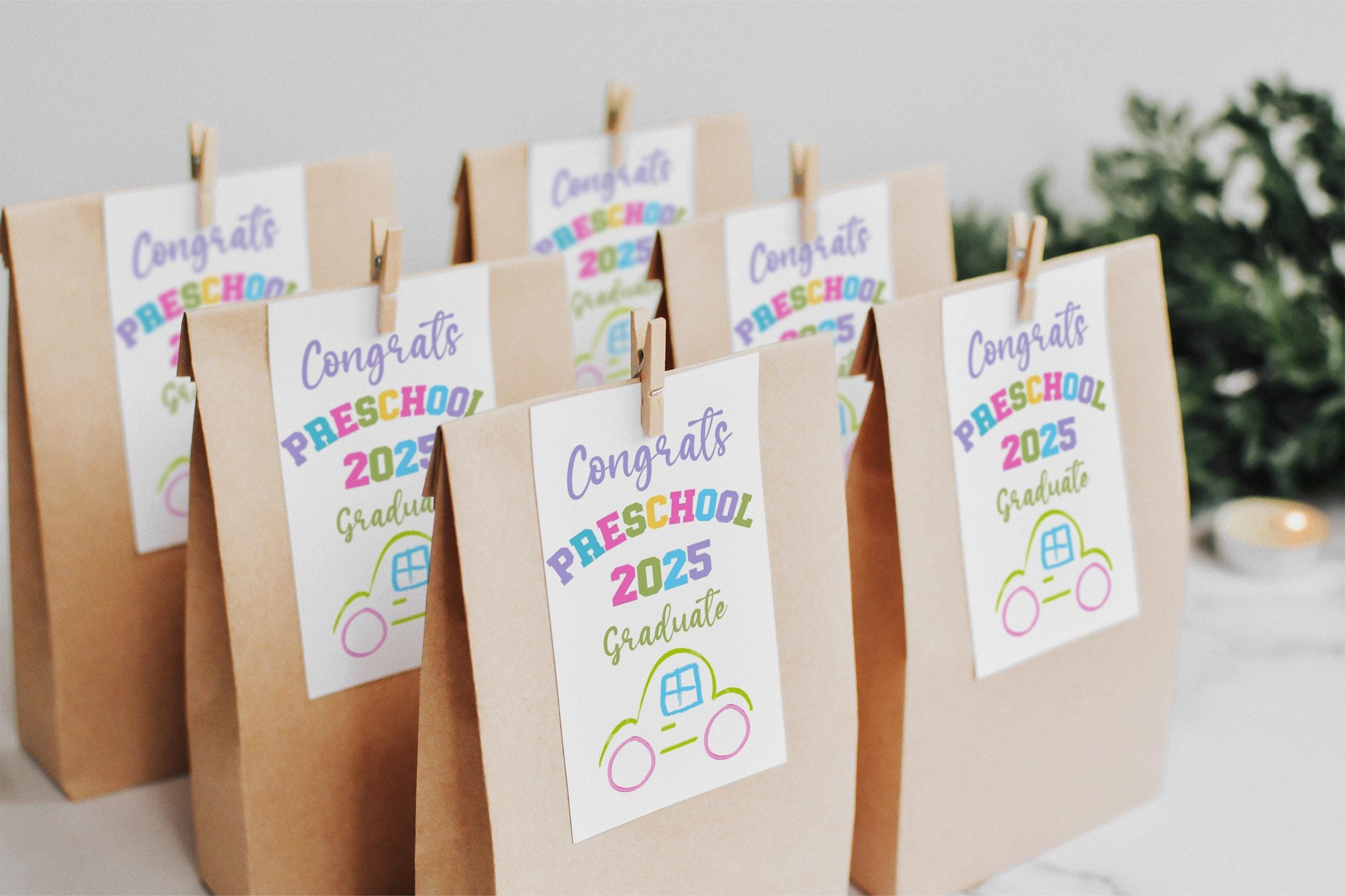 Preschool Graduation Gift Tag Bundle, Kindergarten Graduate Gift Labels ...