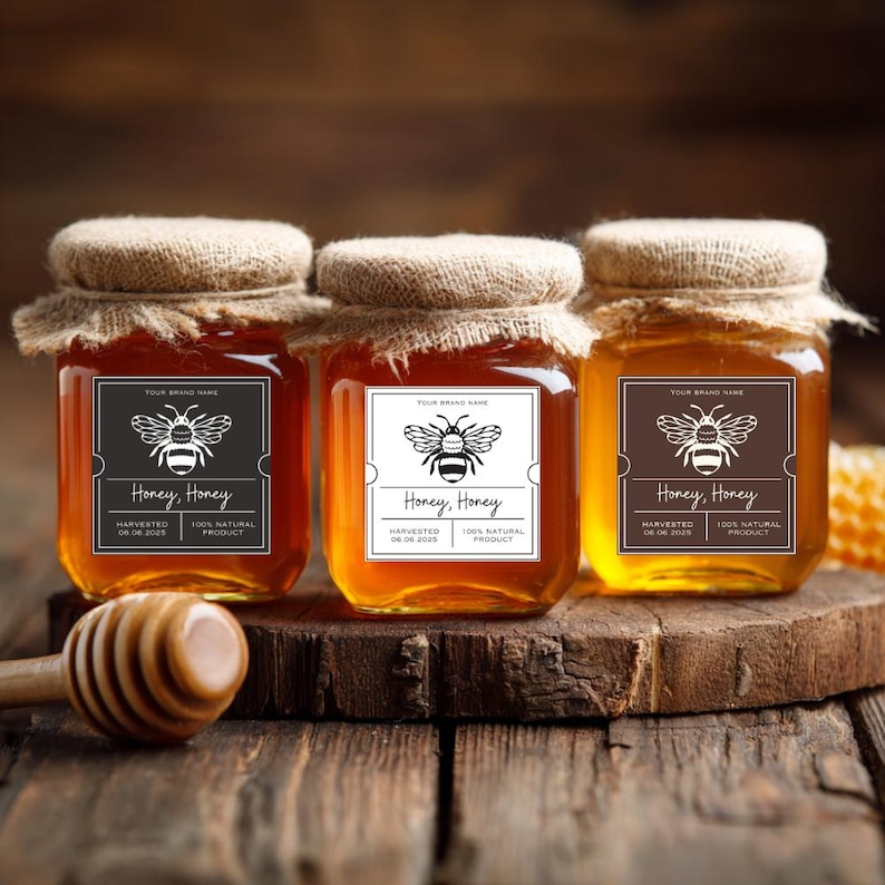 Custom Honey Label Template: Editable Canva Design (digital Download ...