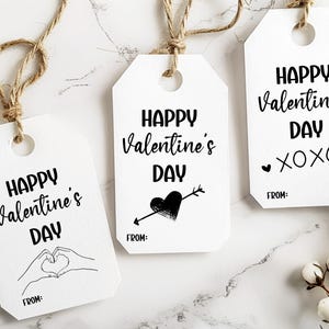 Valentine's Day Gift Tag Bundle, Printable Black and White Labels for ...