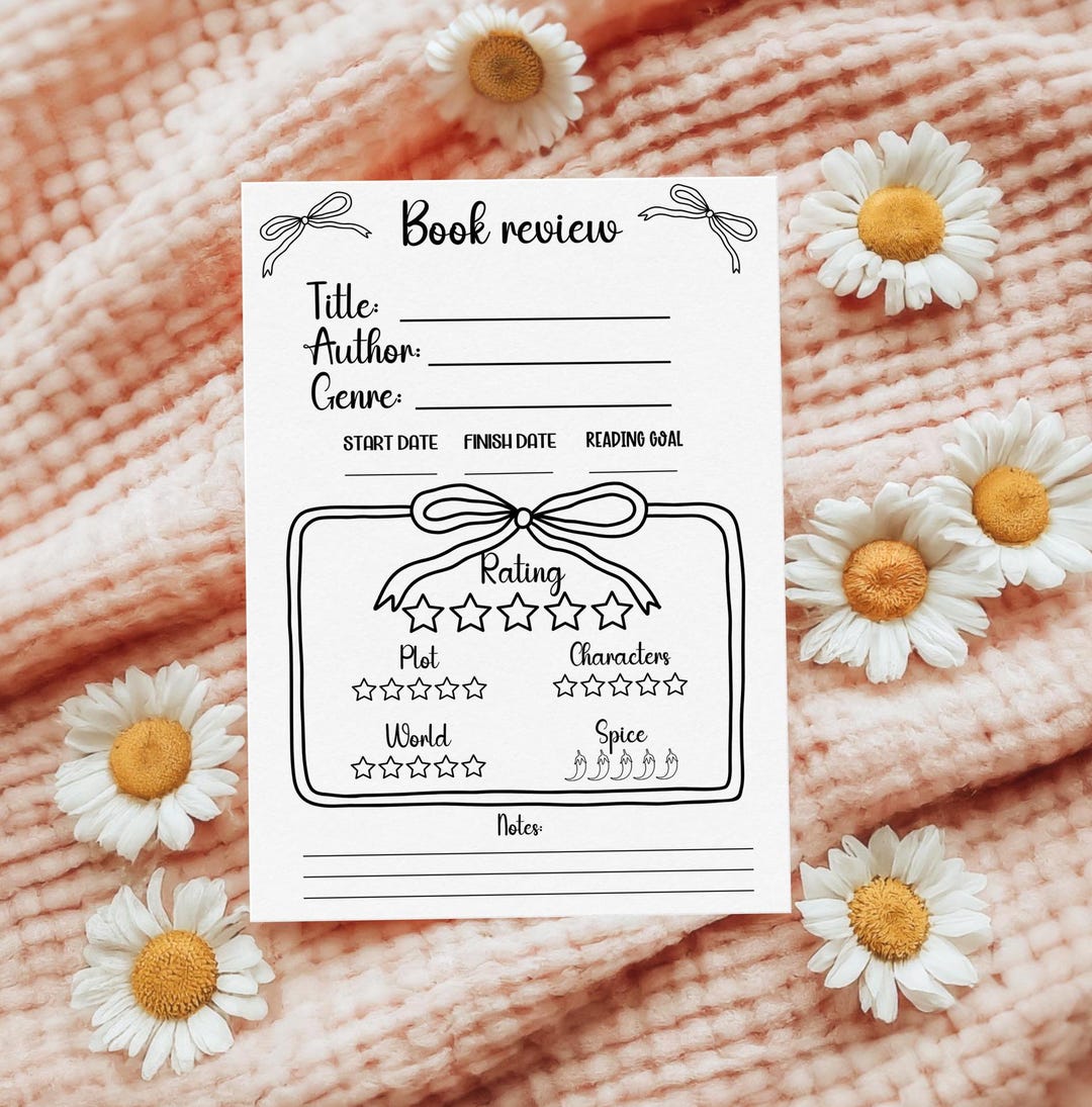 Book Review Card PNG, Library Scrapbooking, Printable Bookmark, Book ...