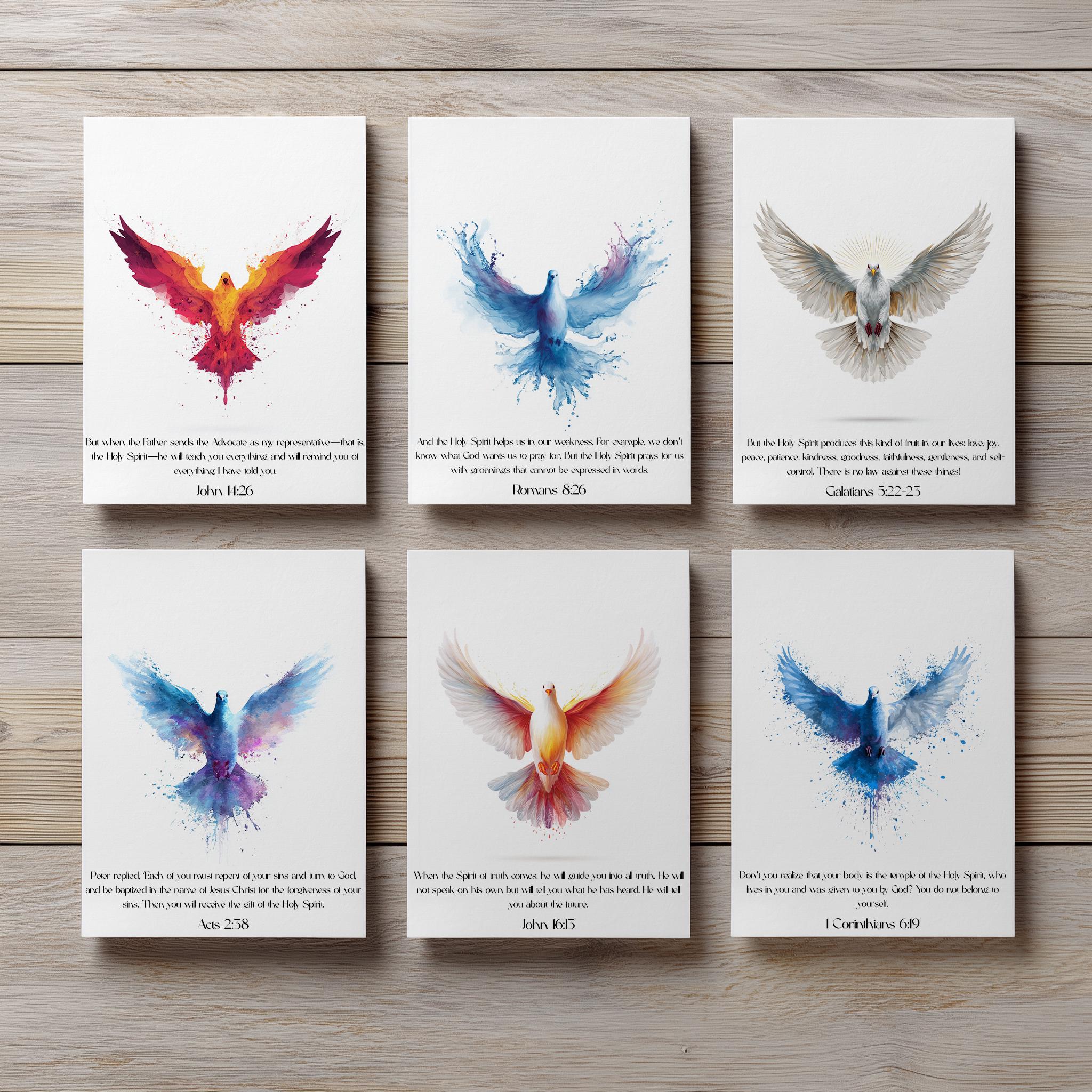 Holy Spirit Cards Printable Bundle: Pentecost Baptism Greeting Cards ...