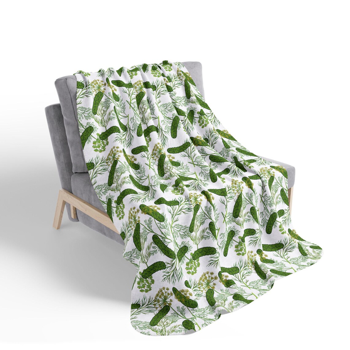 Whimsical Pickles Seamless Pattern Fabric Design, Dill and Pickle ...