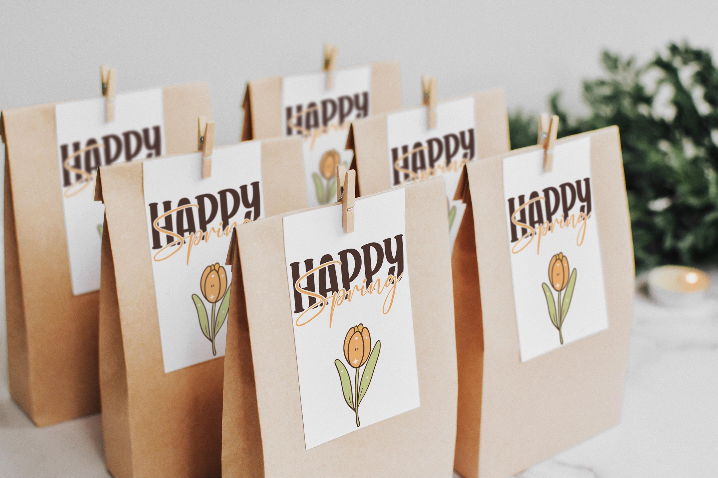Happy Spring Gift Tag Bundle, Printable Hello Spring Gift Labels, Small ...