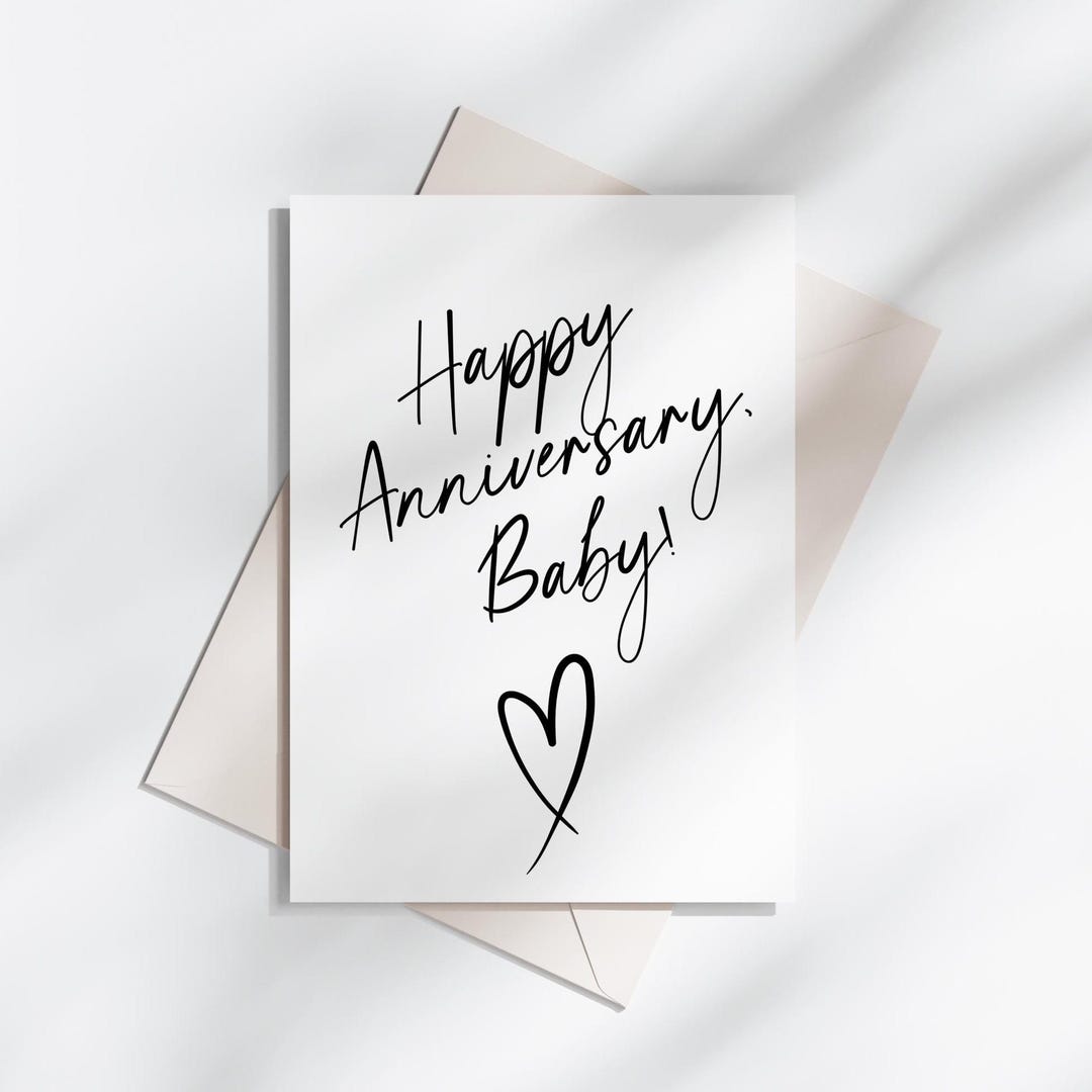 Minimal Happy Anniversary Card Printable, Anniversary Greeting Card ...