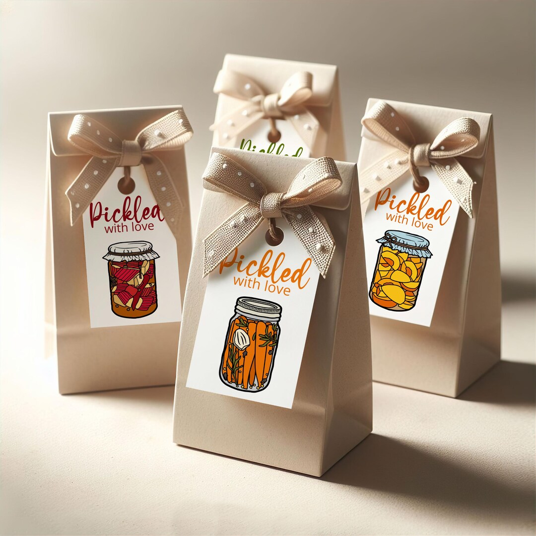 Pickled Vegetables Gift Tag Bundle, Printable Homemade Pickles Labels ...