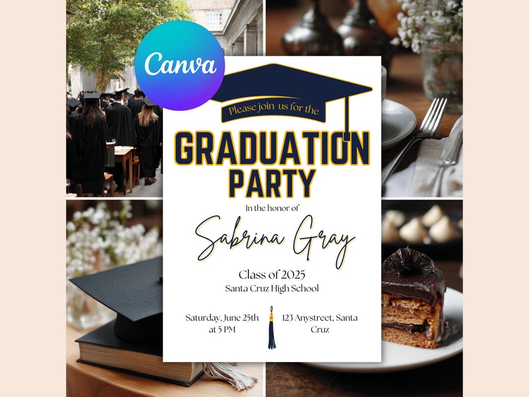 Editable Graduation Party Video Invitation: Class of 2025 (PDF File - Etsy