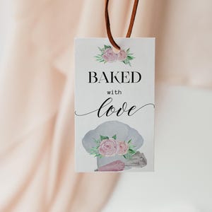 Baked With Love Gift Tag Bundle, Printable Pastel Pink Bakery Labels ...