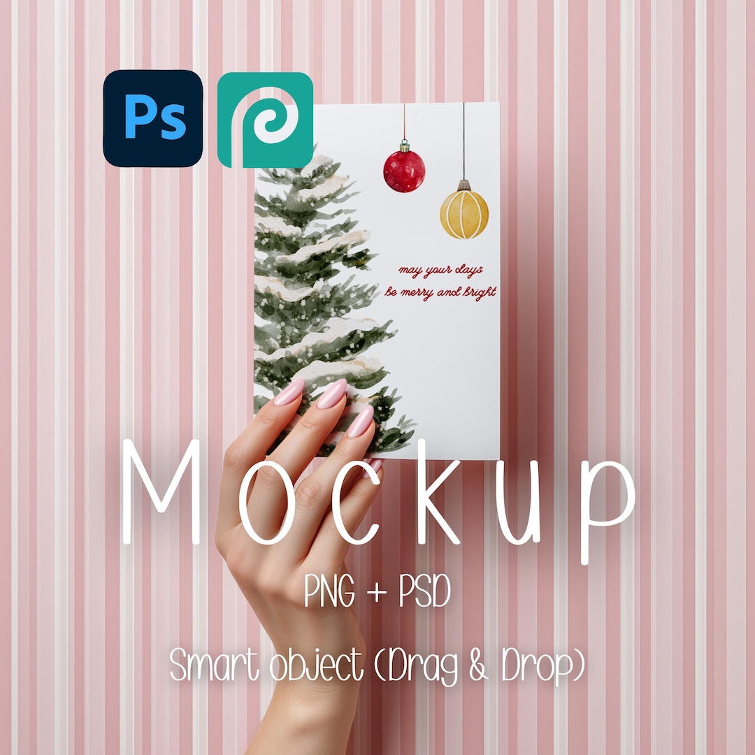 Coquette Greeting Card Mockup: Editable PSD Smart Object (digital ...