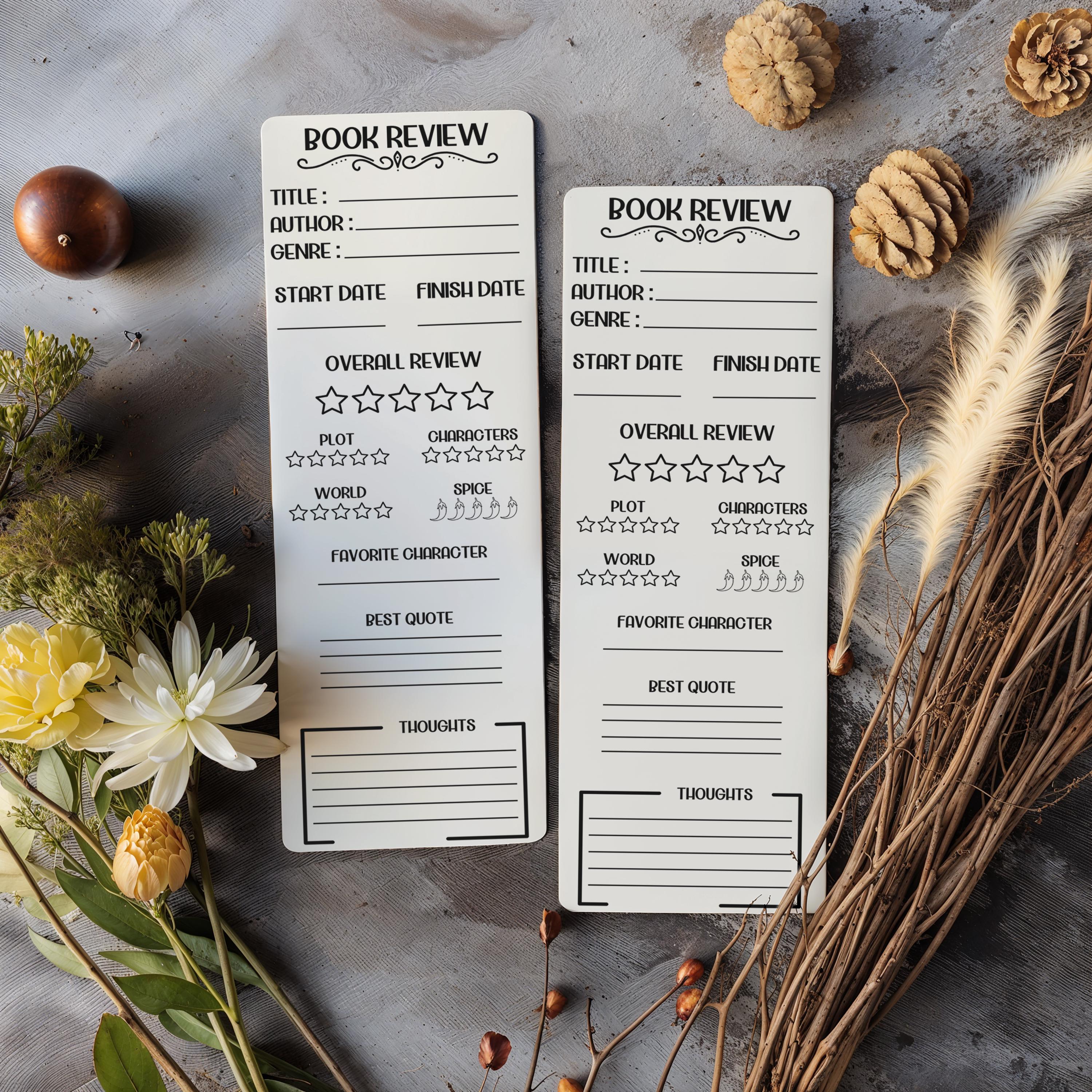 Book Review Bookmark PNG, Printable Bookmark , Book Lover Gift Idea ...