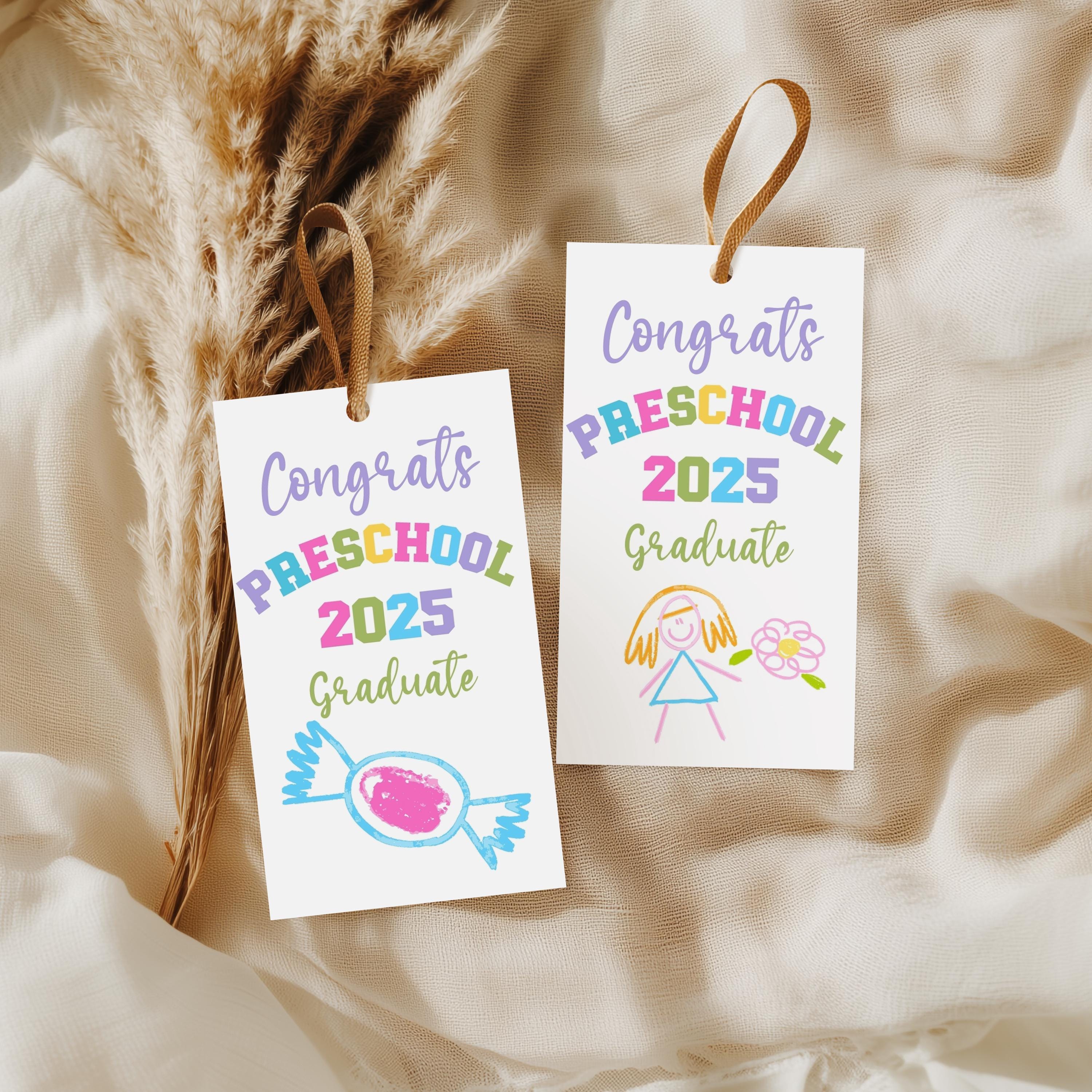 Preschool Graduation Gift Tag Bundle, Kindergarten Graduate Gift Labels ...