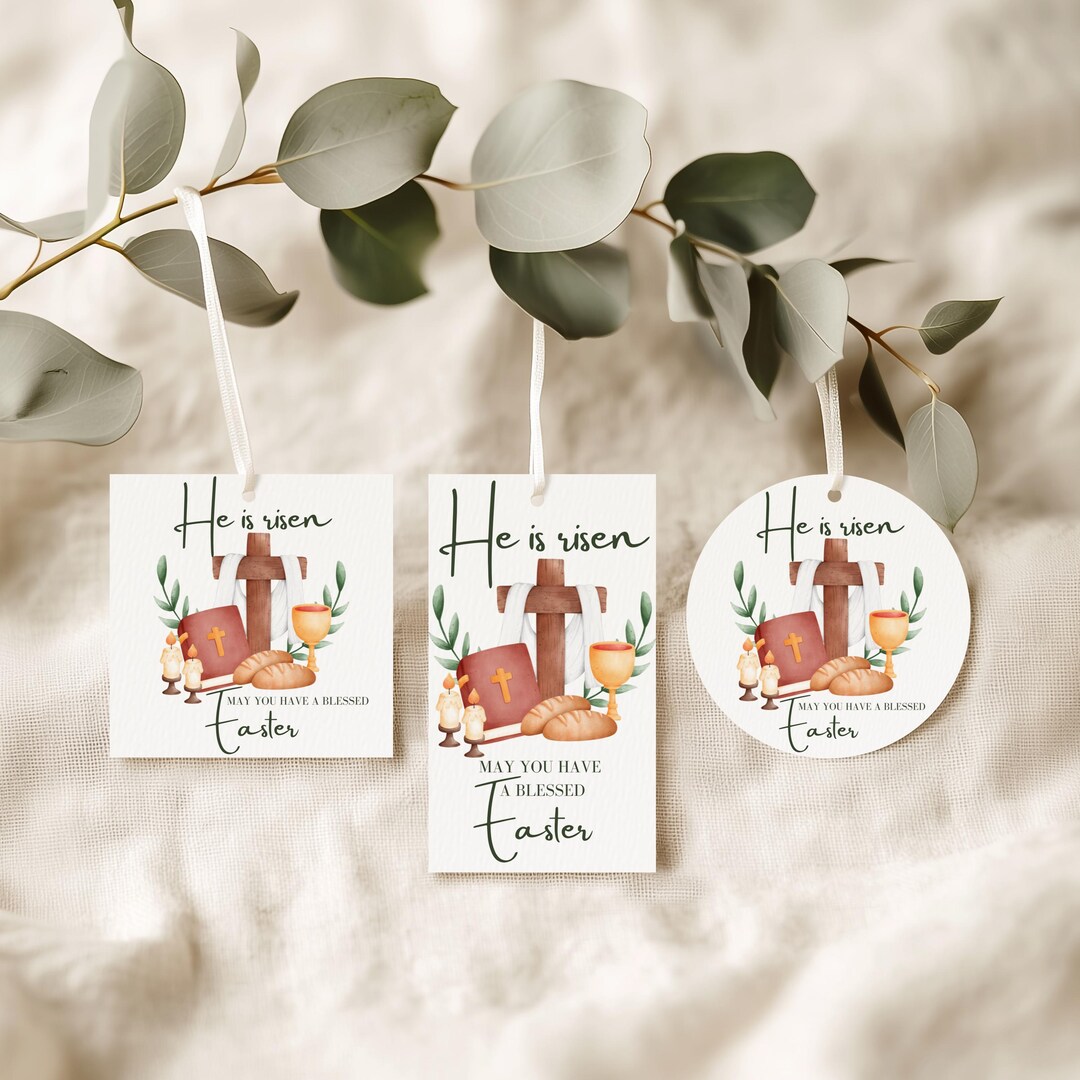 Jesus Easter Gift Tag Bundle, Easter Basket Tags, Printable Christian ...