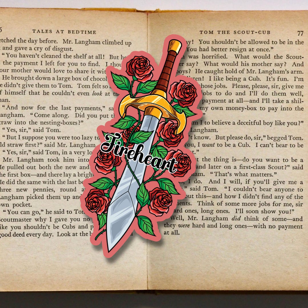 Fireheart Bookmark Png Svg, Bookish Stickers for Book Lovers Png ...