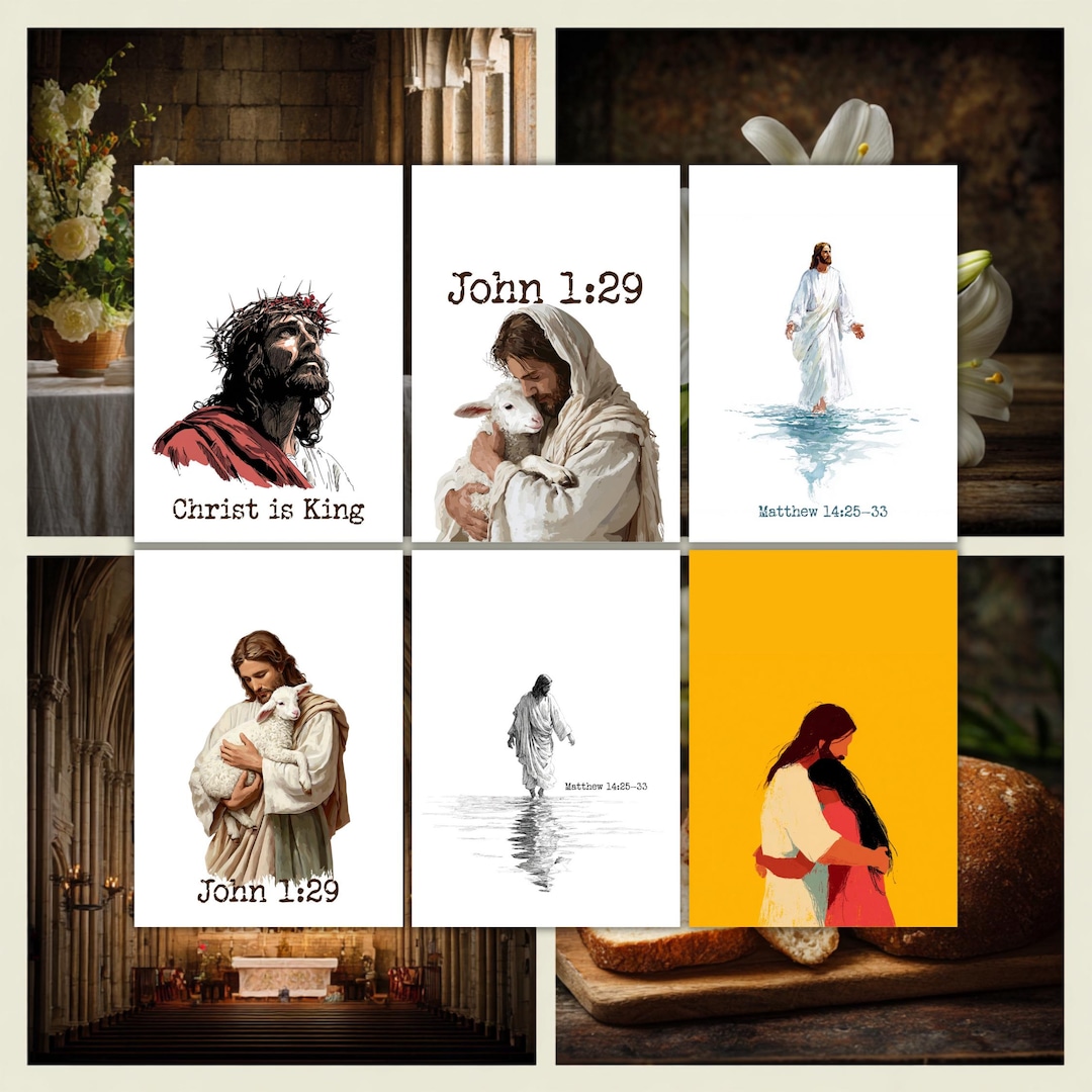 Christian Jesus Cards Printable Set: Religious Scripture (digital ...