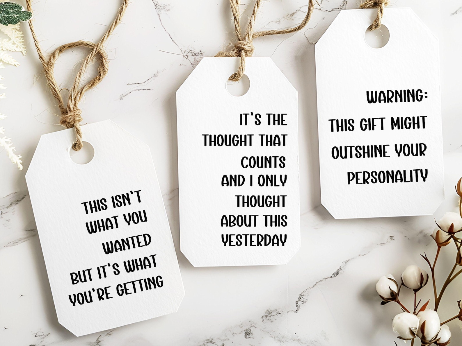 Funny Gift Tag Bundle, Minimalist Black and White Gift Tags, Sarcastic ...