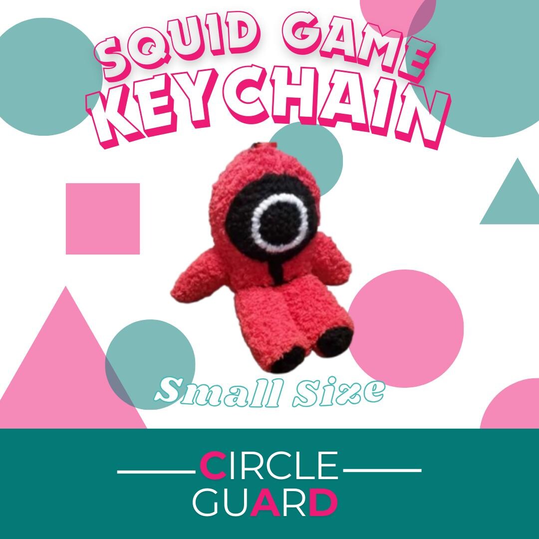 Squid Game Guard Circle Knitting Plush Keychain Toy Handmade - Etsy