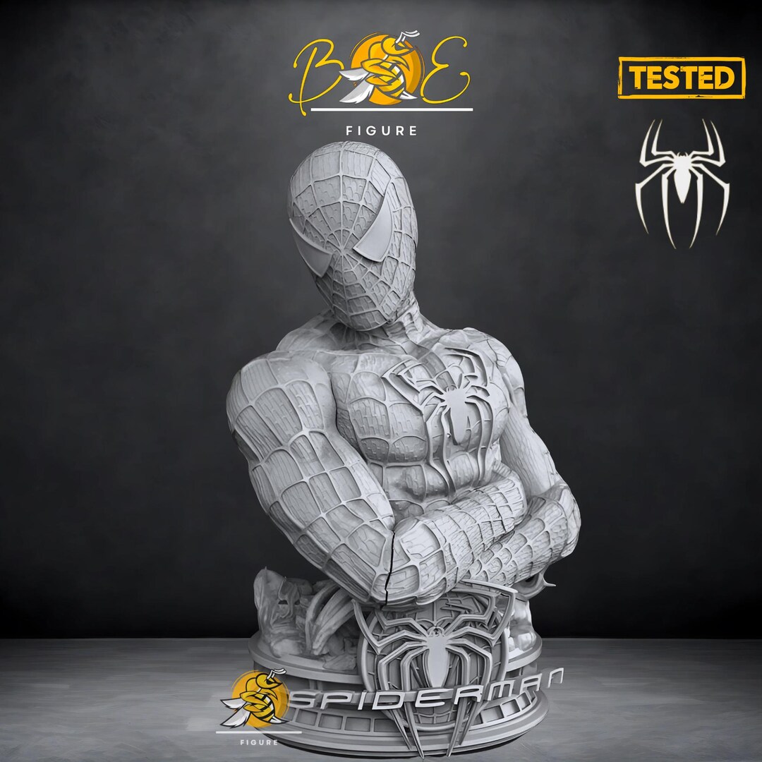 MARVEL - Spiderman Bust High Quality STL File, 3D Digital Printing STL ...