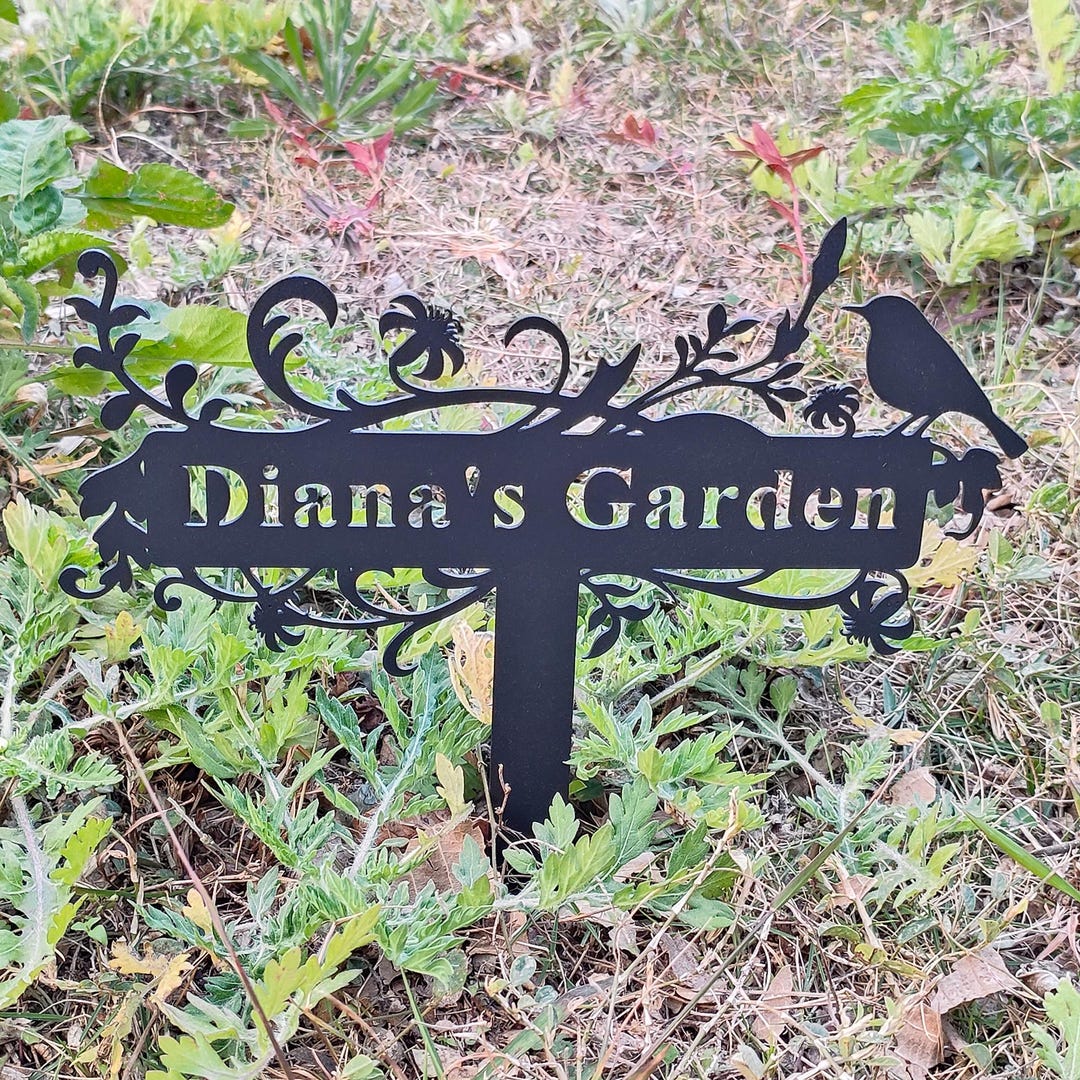 Custom Metal Garden Sign,personalized Garden Name Sign,flower Sign With ...